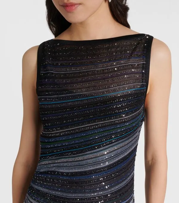 Missoni Sequined Striped Lame Maxi Dress