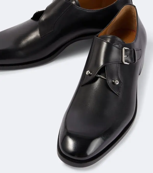CHRISTIAN LOUBOUTIN Chambelimonk Leather Monk Strap Shoes