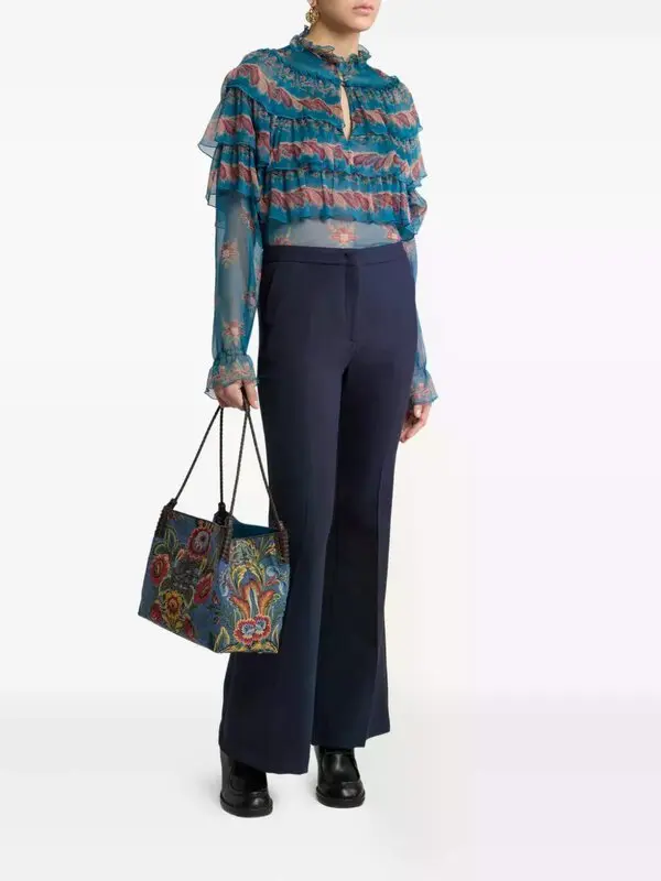 Etro Flared Tricotine Trousers