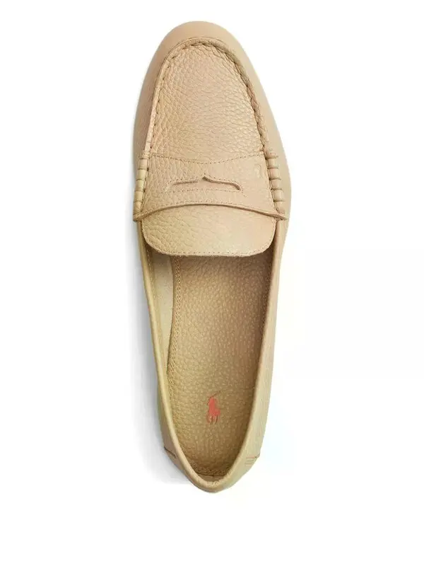 Polo Ralph Lauren Pebble-textured Penny Loafers - Neutrals