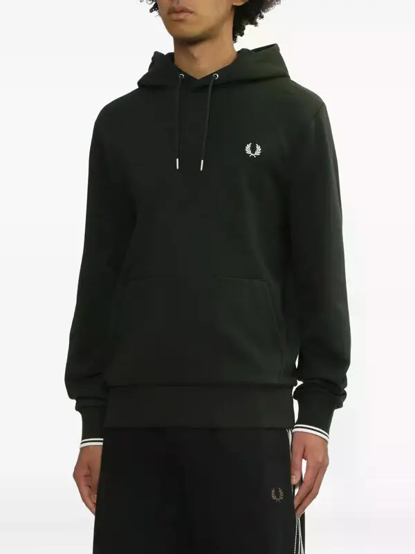 Fred Perry Cotton Logo Hoodie - Blue