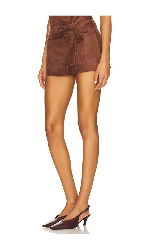 Amanda Uprichard Suede Skort - Chocolate
