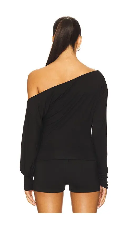 ALL THE WAYS Matilda Off-shoulder Jersey Top - Black