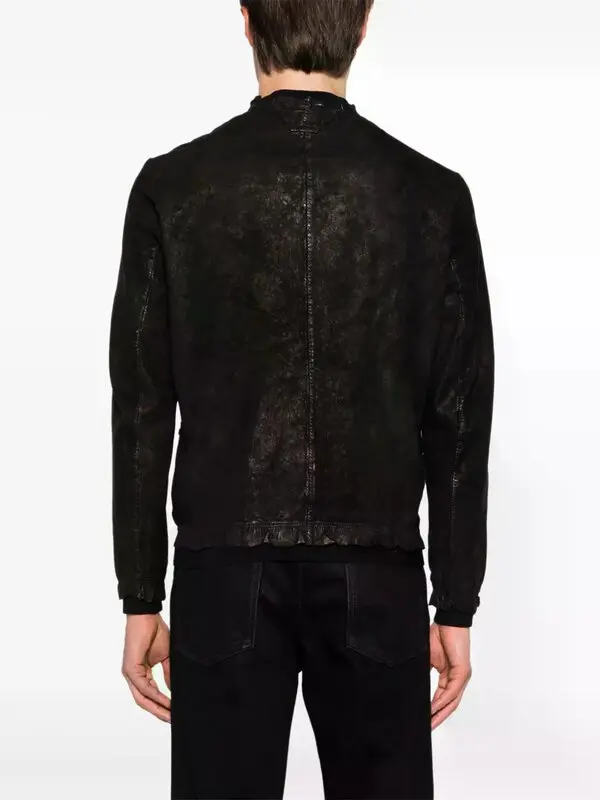 SALVATORE SANTORO Zip-up Leather Bomber Jacket