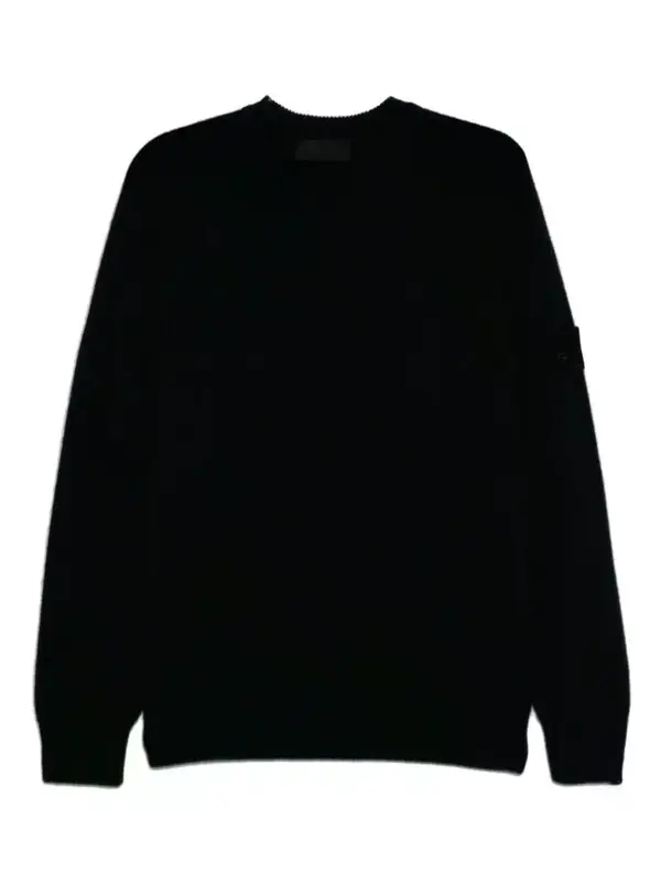 Stone Island Logo Patch Jumper - Blue