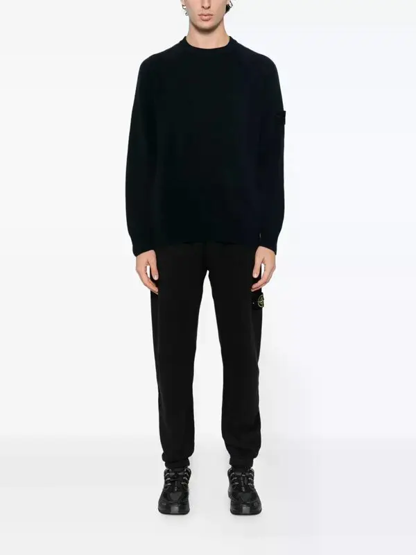 Stone Island Logo Patch Jumper - Blue