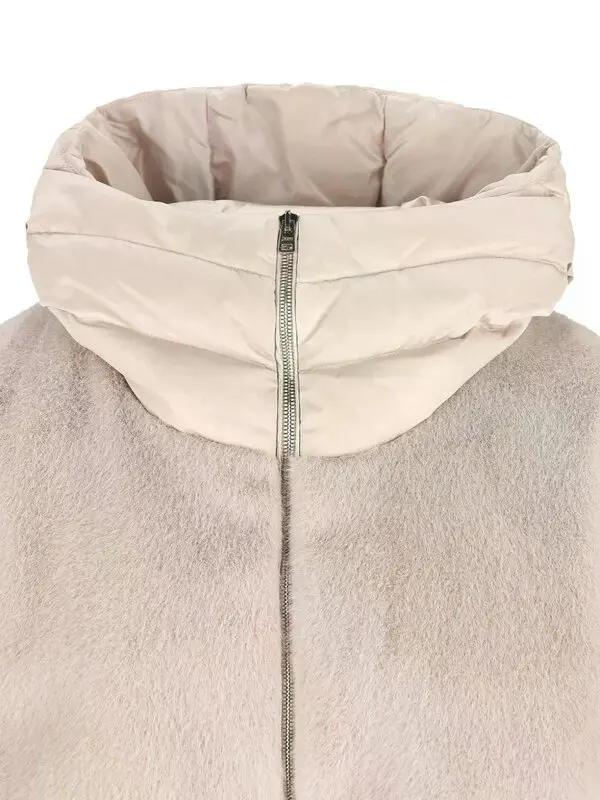Herno Quilted-panel Faux-fur Jacket - Neutrals