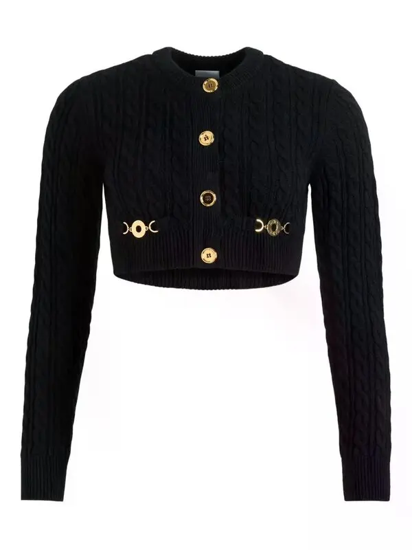 PATOU Cable-knit Buttoned Cardigan - Black