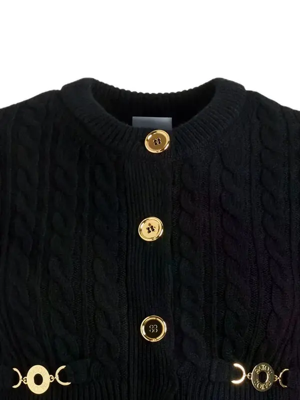 PATOU Cable-knit Buttoned Cardigan - Black
