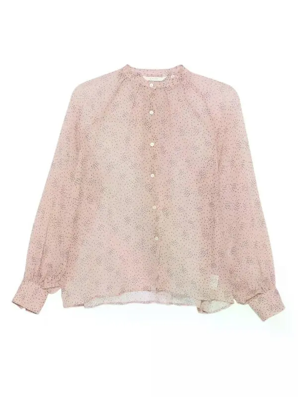XACUS Triangle Print Buttoned Blouse