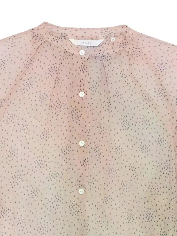 XACUS Triangle Print Buttoned Blouse