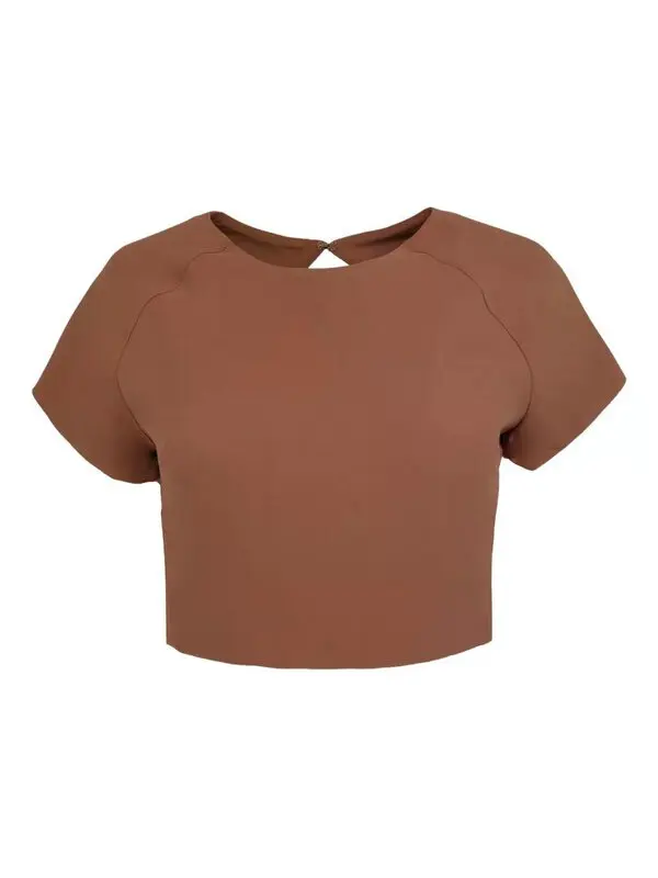 Azeeza Aura Top With Keyhole Back And Raglan Sleeves - Brown