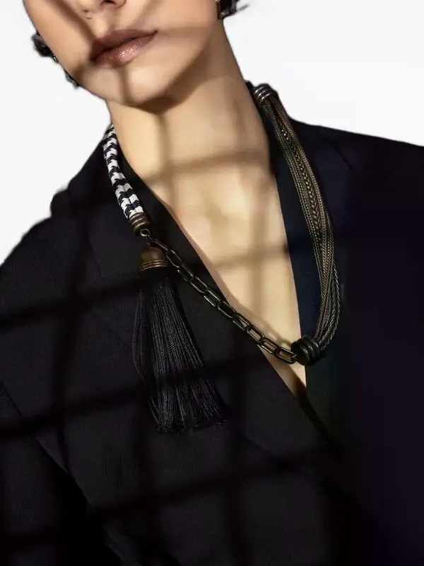 LANVIN Vita Short Tassel Necklace - Silver