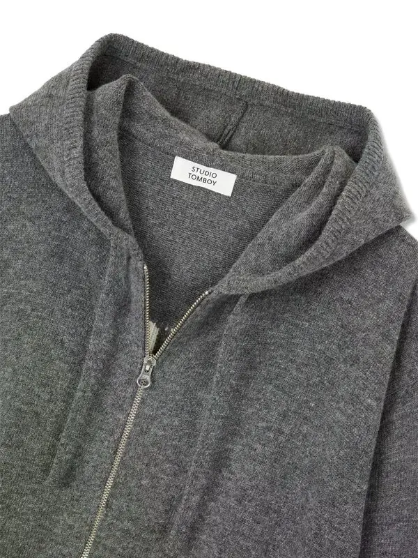 STUDIO TOMBOY Logo Embroidered Zip-up Hoodie