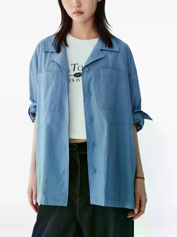 STUDIO TOMBOY Striped Cotton Blend Shirt