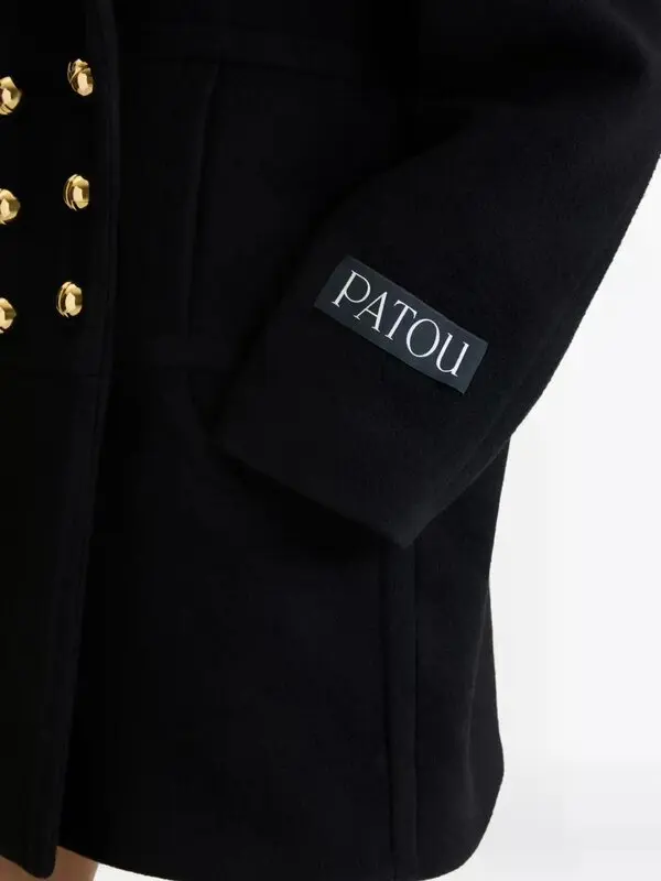 PATOU Double-breasted Wool Coat - Black
