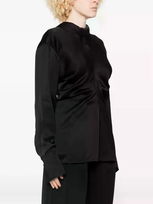 TOTEME Slouch Zip-front Draped Blouse