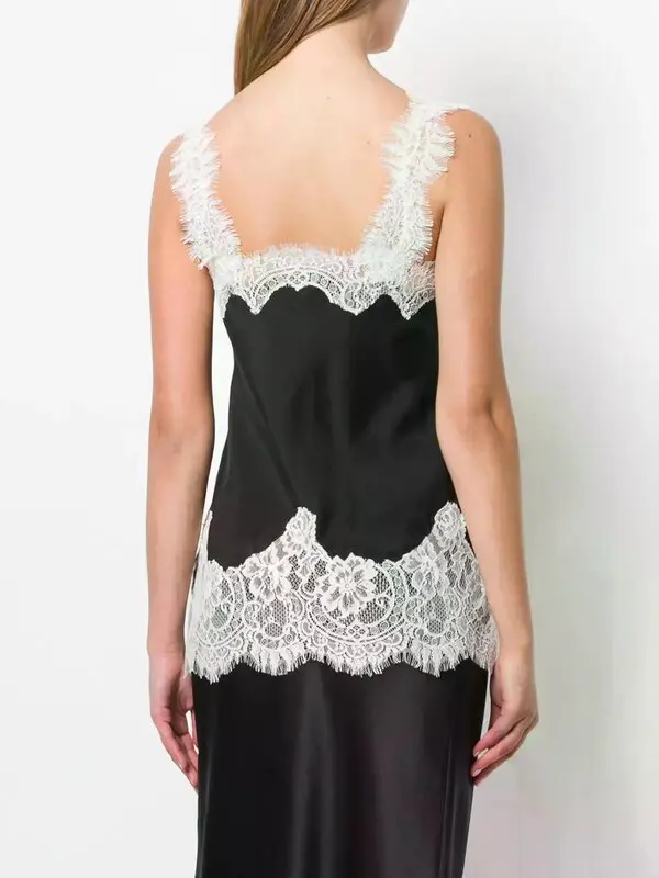 Gold Hawk Lace Detail Sleeveless Top