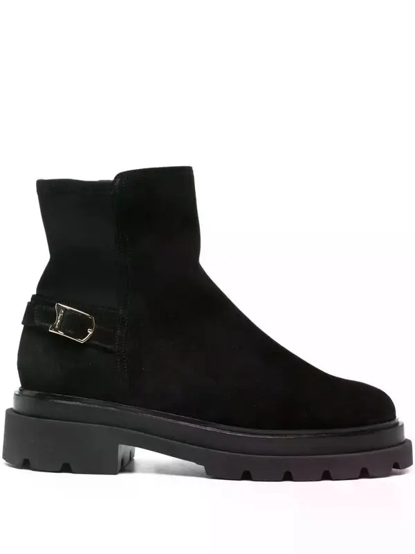 Santoni Buckle-fastening Suede Ankle Boots