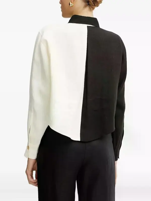 FORTE_FORTE Linen Button-up Shirt With Contrasting Panels
