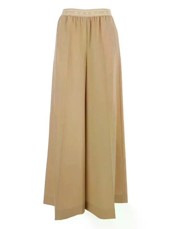 Marni Logo-waistband Virgin Wool Trousers