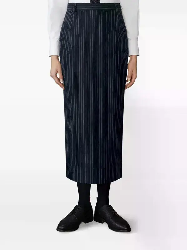 Thom Browne Pinstripe High-waist Skirt