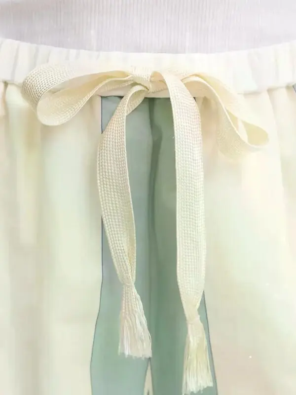 FORTE_FORTE Striped Scalloped Hem Shorts - Neutrals