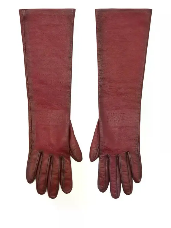 MAISON MARGIELA Glazed Lambskin Gloves With Debossed Numeric Artwork