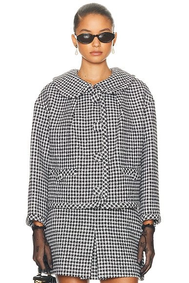 Marc Jacobs Gingham Tweed Jacket - Black Multi