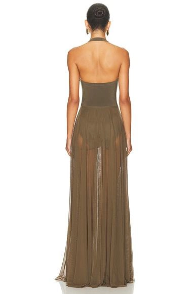Norma Kamali Cayla Flared Gown - Bark