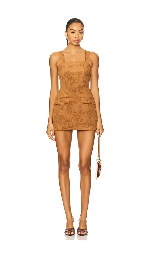 Amanda Uprichard X Revolve Yorke Skort Suede Romper