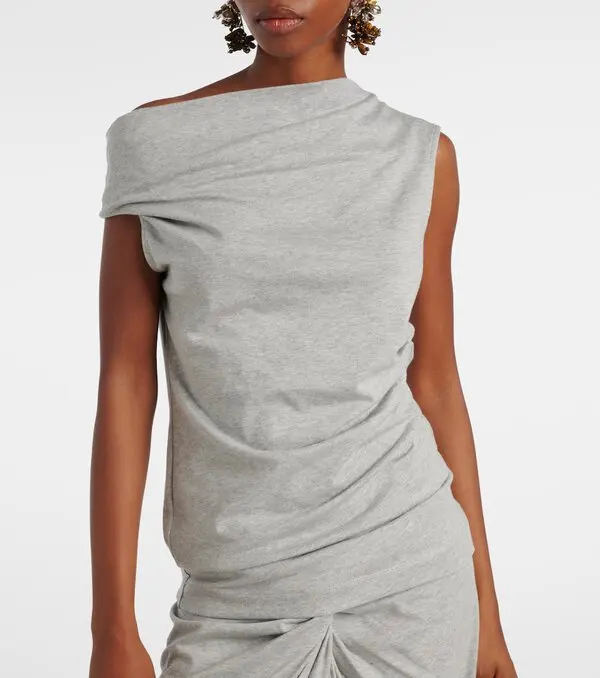 Dries Van Noten Draped Cotton Jersey Top