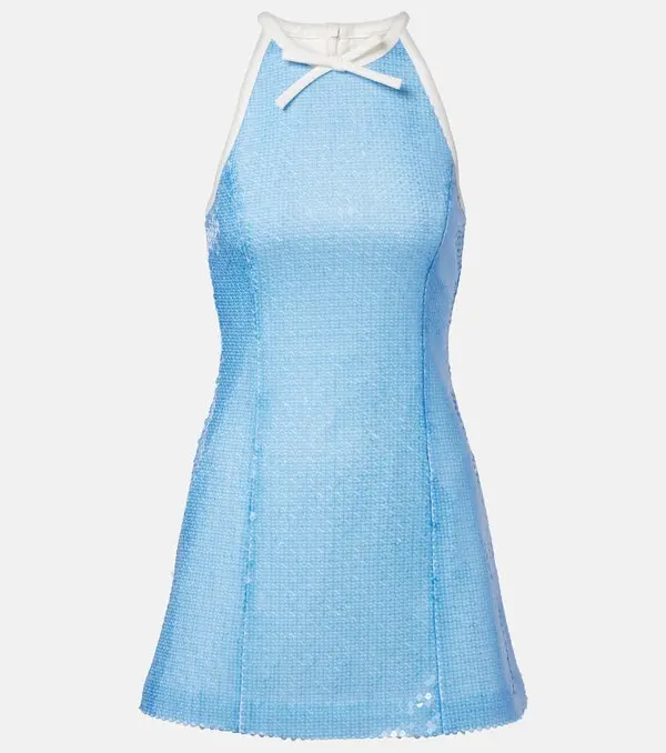 SHUSHU/TONG Knitted Wool-blend Minidress - Blue