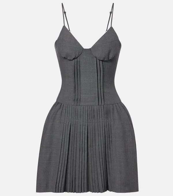 SHUSHU/TONG Embellished Floral Print Off-the-shoulder Dress - Grey
