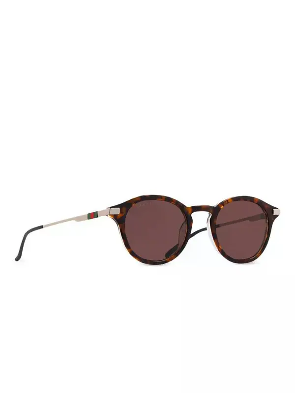 Gucci Round-frame Metal-detail Sunglasses - Red