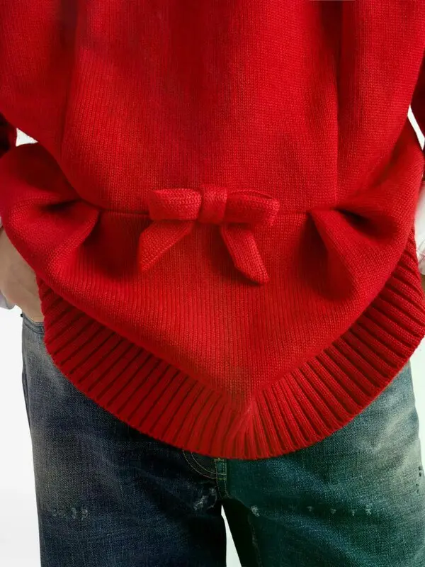 Prada Bow Detail Crew Neck Sweater