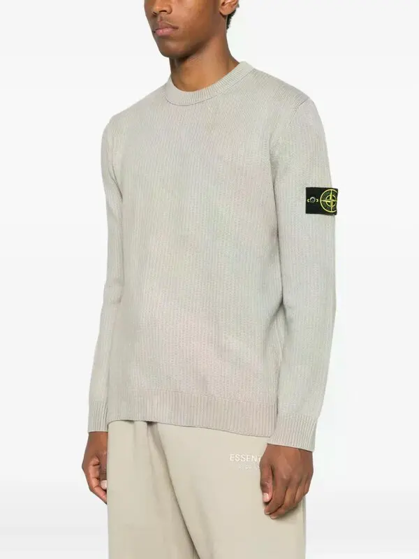 Stone Island Ribbed Crew-neck Sweater - Grey