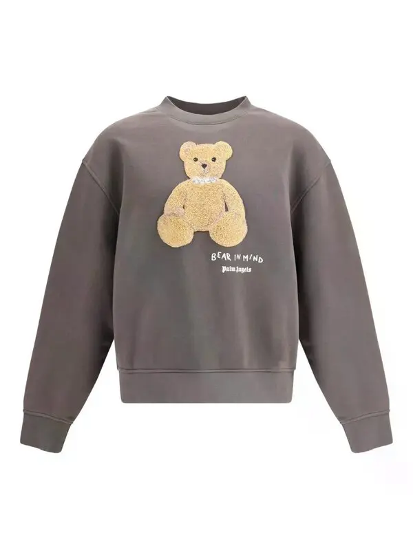 Palm Angels Teddy-applique Crew Neck Sweatshirt