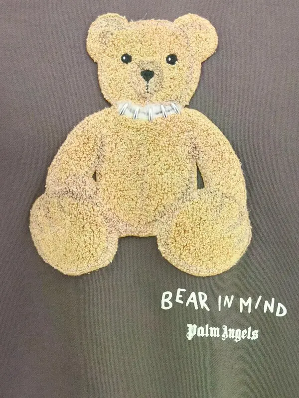 Palm Angels Teddy-applique Crew Neck Sweatshirt