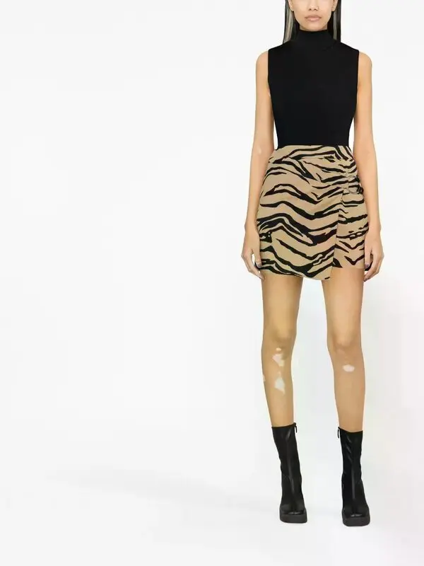Stella McCartney Zebra-print Wrap Miniskirt