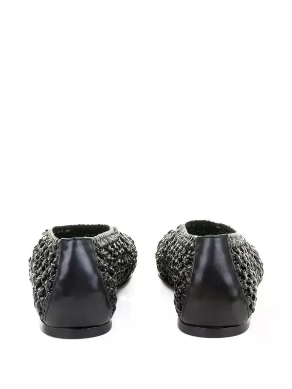 Elena Iachi Woven Leather Slip-on Flats
