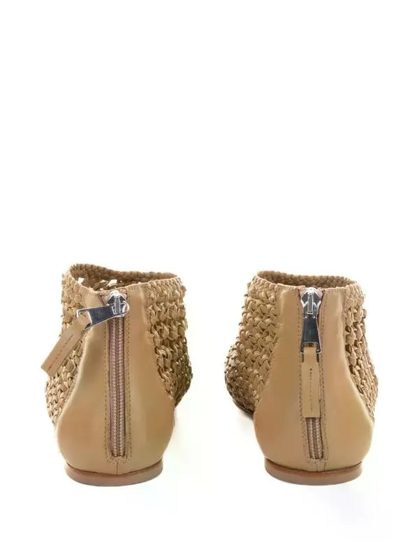 Elena Iachi Woven Leather Ankle Boots