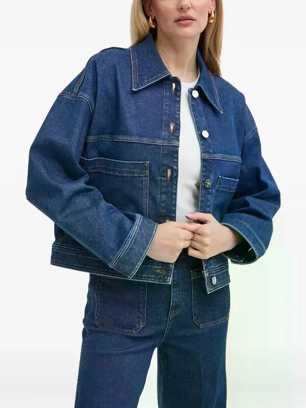IVY OAK Patch Pocket Denim Jacket - Blue