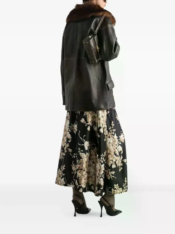 Dolce & Gabbana Midi Pleated Floral Print Skirt