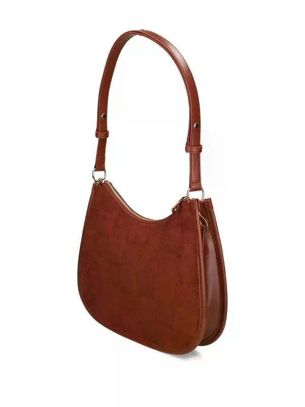 Moschino Checked Pattern Shoulder Bag With Gold-tone Logo
