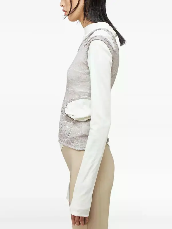 RUSFRCADE Layered Cut-out Long Sleeve Top