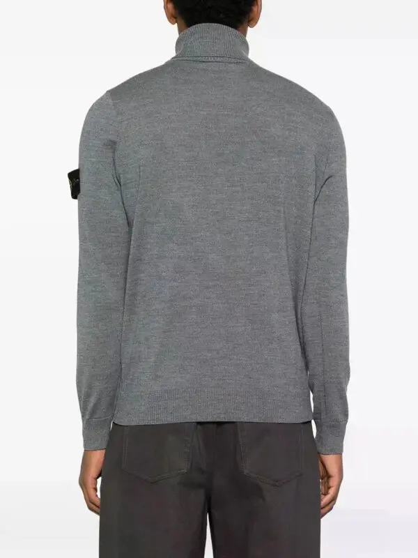 Stone Island Roll Neck Logo Patch Sweater