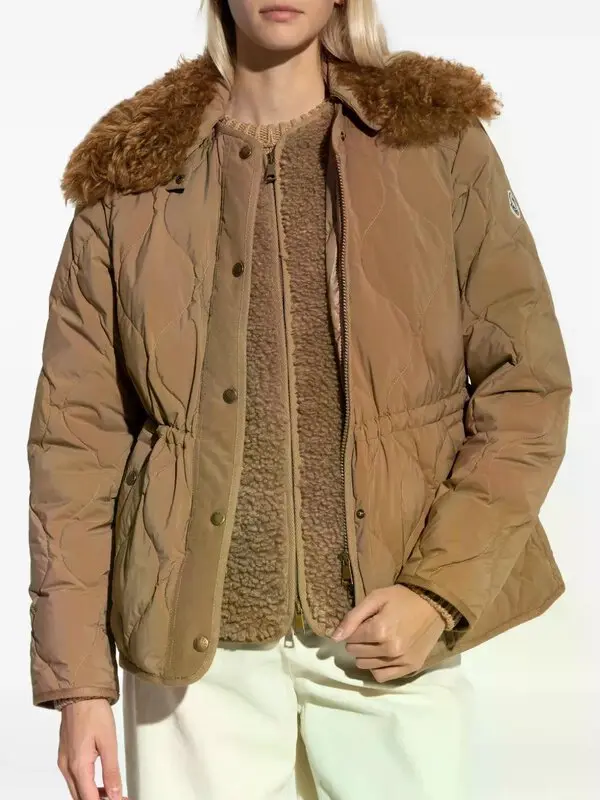 Moncler Quintin Quilted Jacket With Shearling Trim
