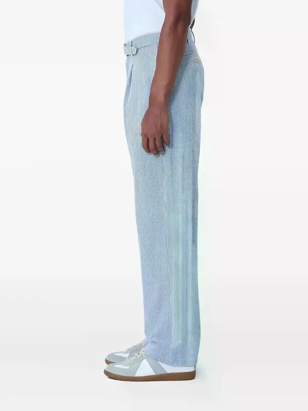 NOAH Striped Cotton Trousers