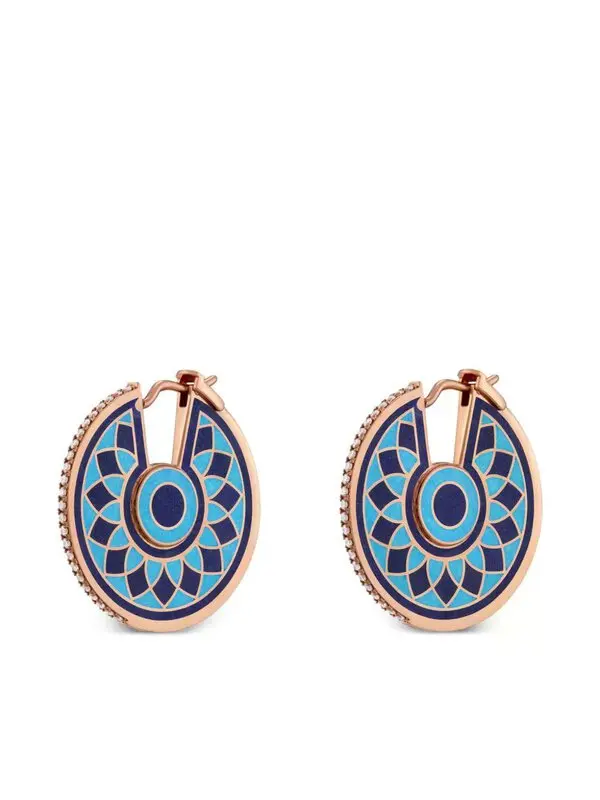 ANEKA 18k Recycled Rose Gold Kaleido Diamond Hoop Earrings